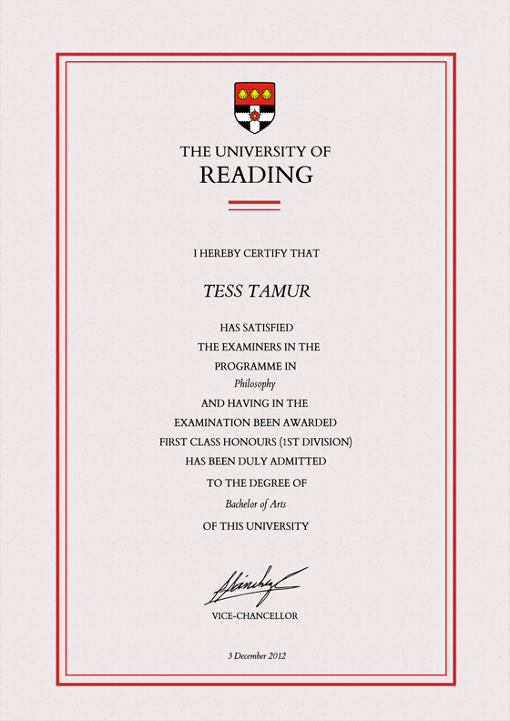 Uni Degree Certificate